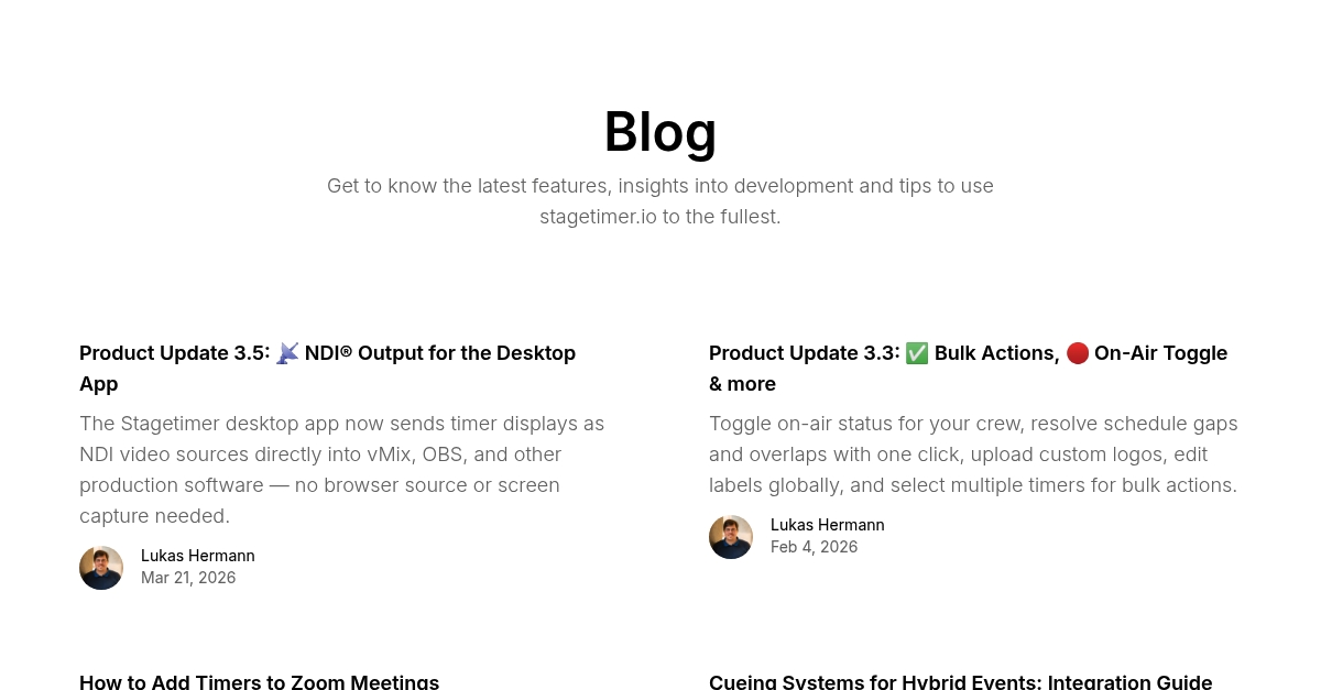 Blog Stagetimer Io