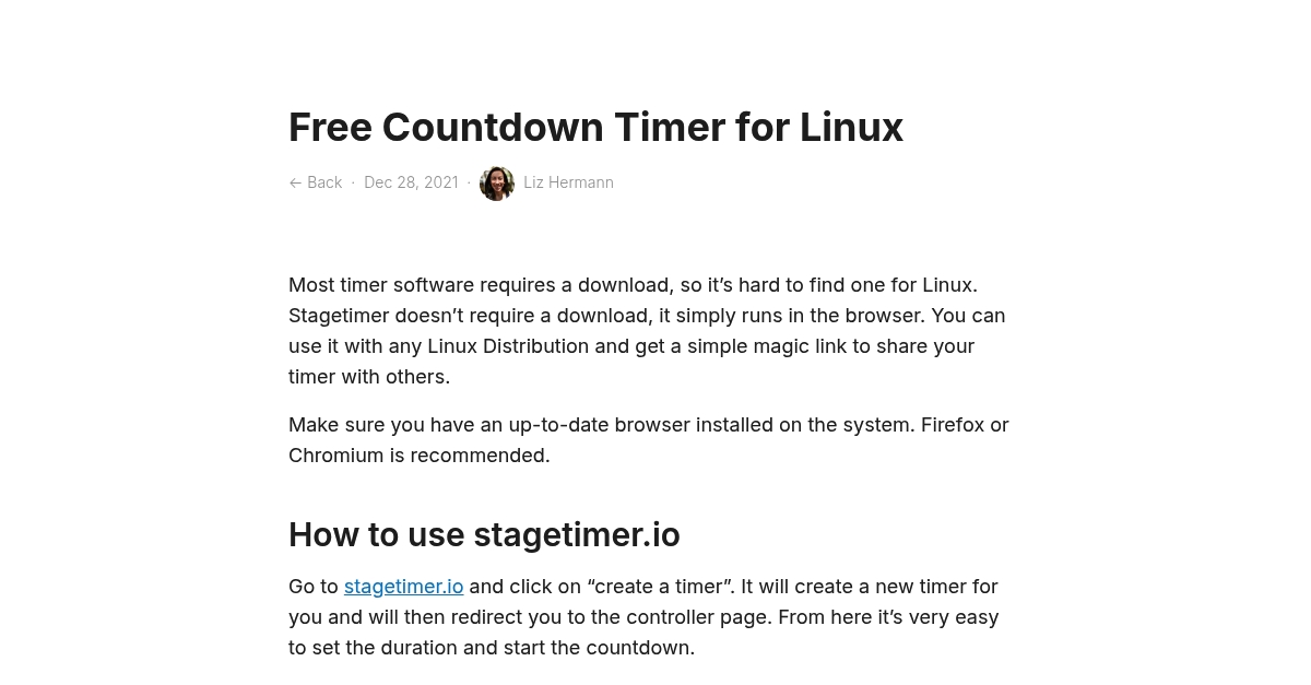 Free Countdown Timer For Linux Stagetimer Io