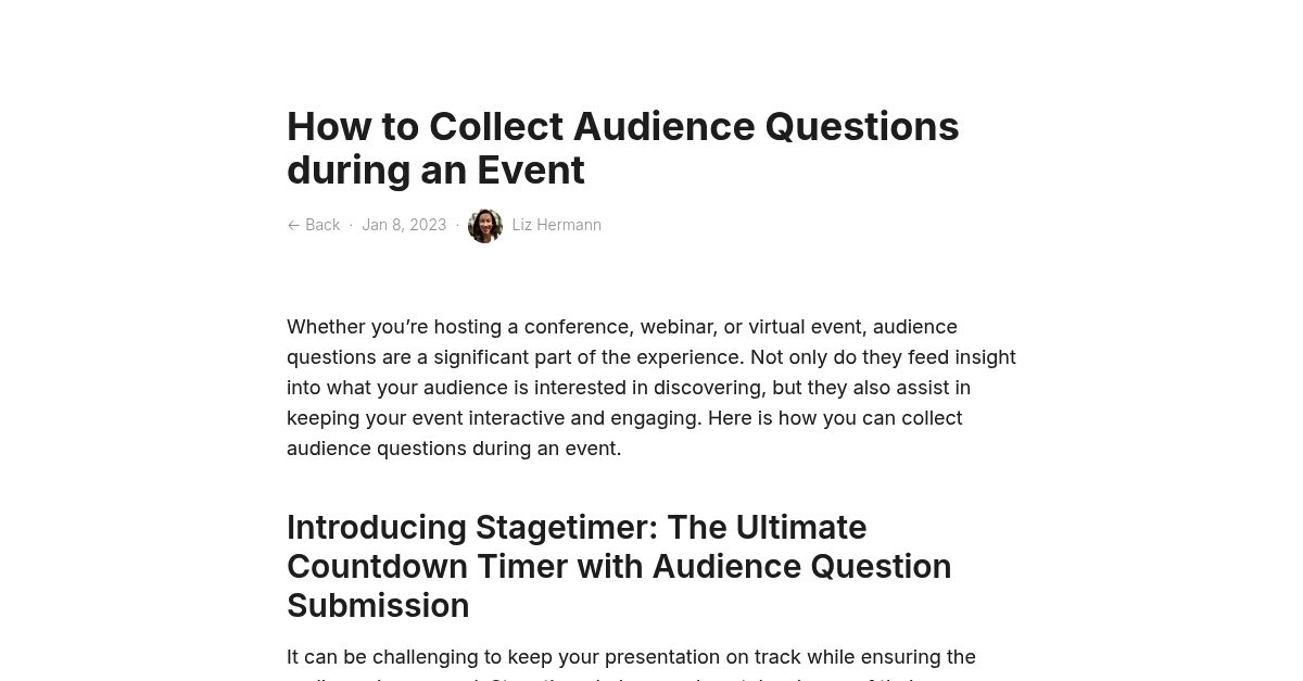 How to Collect Audience Questions during an Event