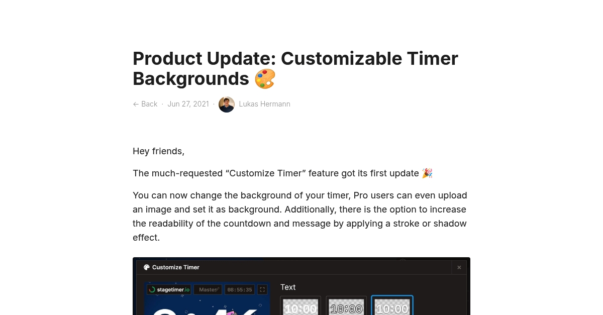 Product Update: Customizable Timer Backgrounds 🎨