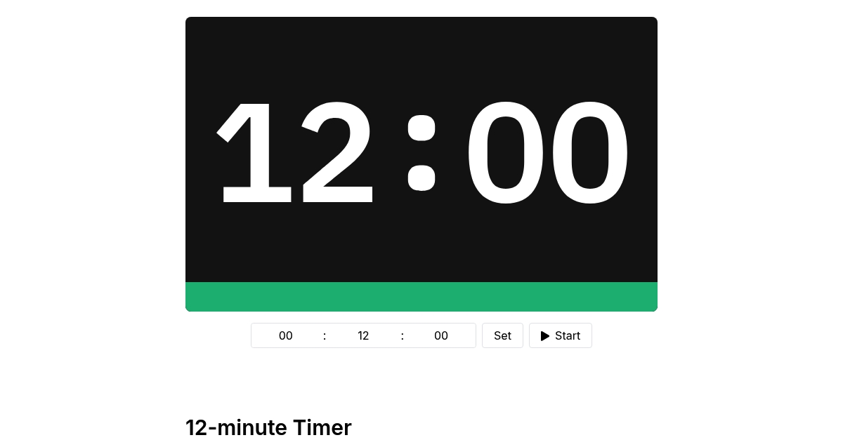 12-minute Timer | stagetimer.io