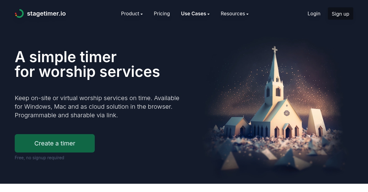 A simple timer for worship services | stagetimer.io